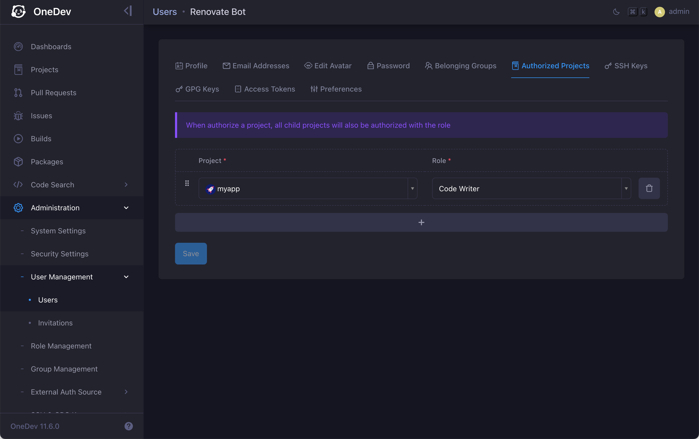Update Dependencies via Renovate | OneDev Documentation
